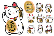 Lucky cat illustration vector . | Creative Market