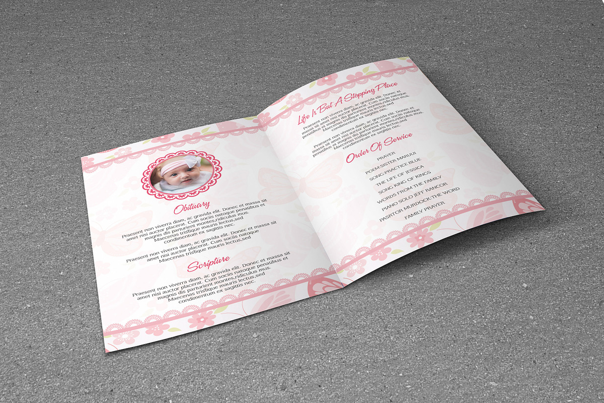 Child Funeral Program Template-V403, a Brochure Template by Template Shop