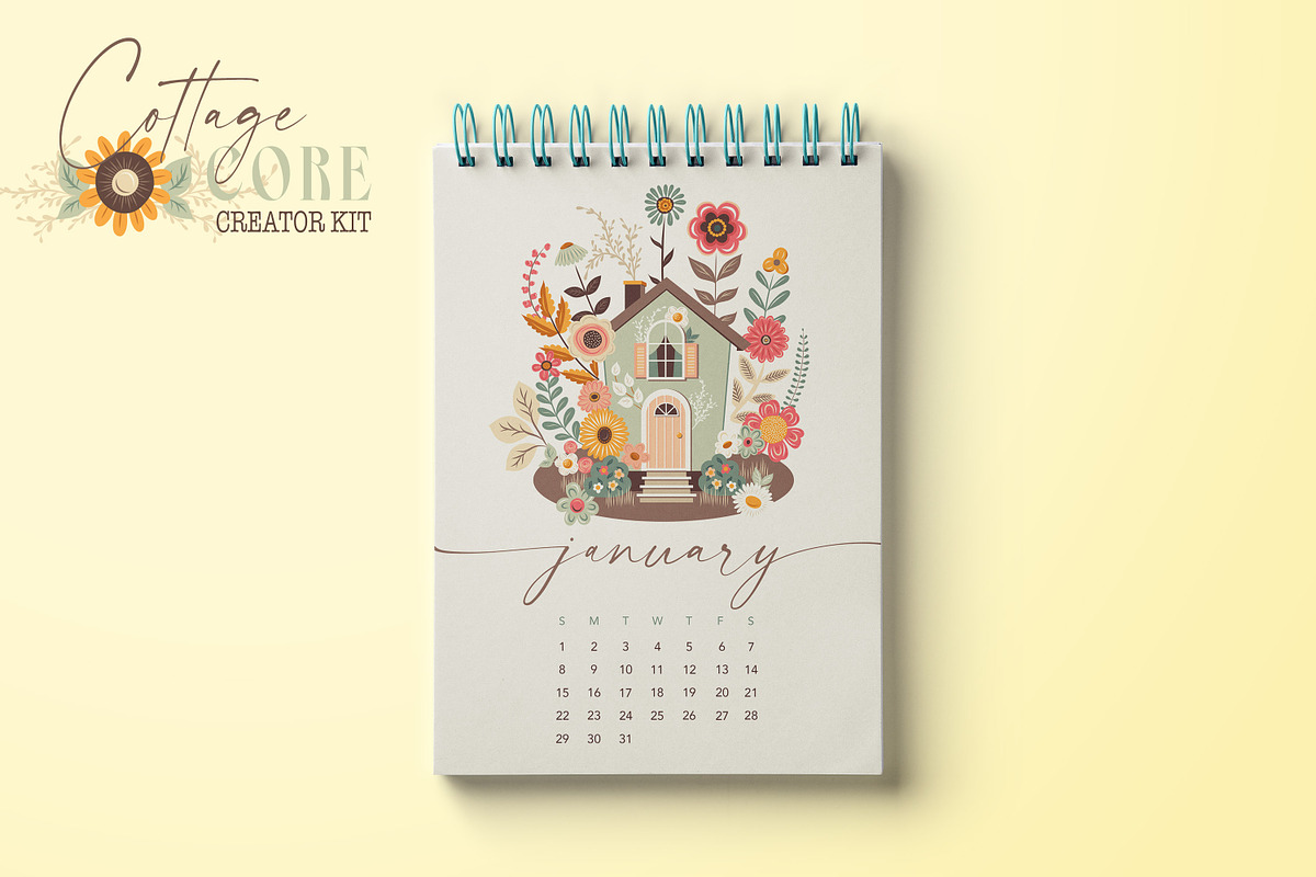 Cottage Core Vector Illustration Kit, an Illustration by Eclectic Anthology