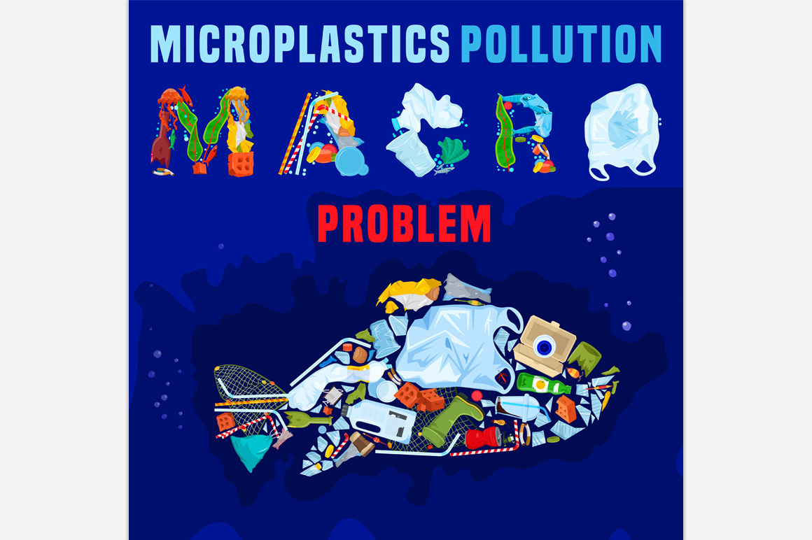 Microplastic pollution, an Illustration by Anna's Shop | Creative Market