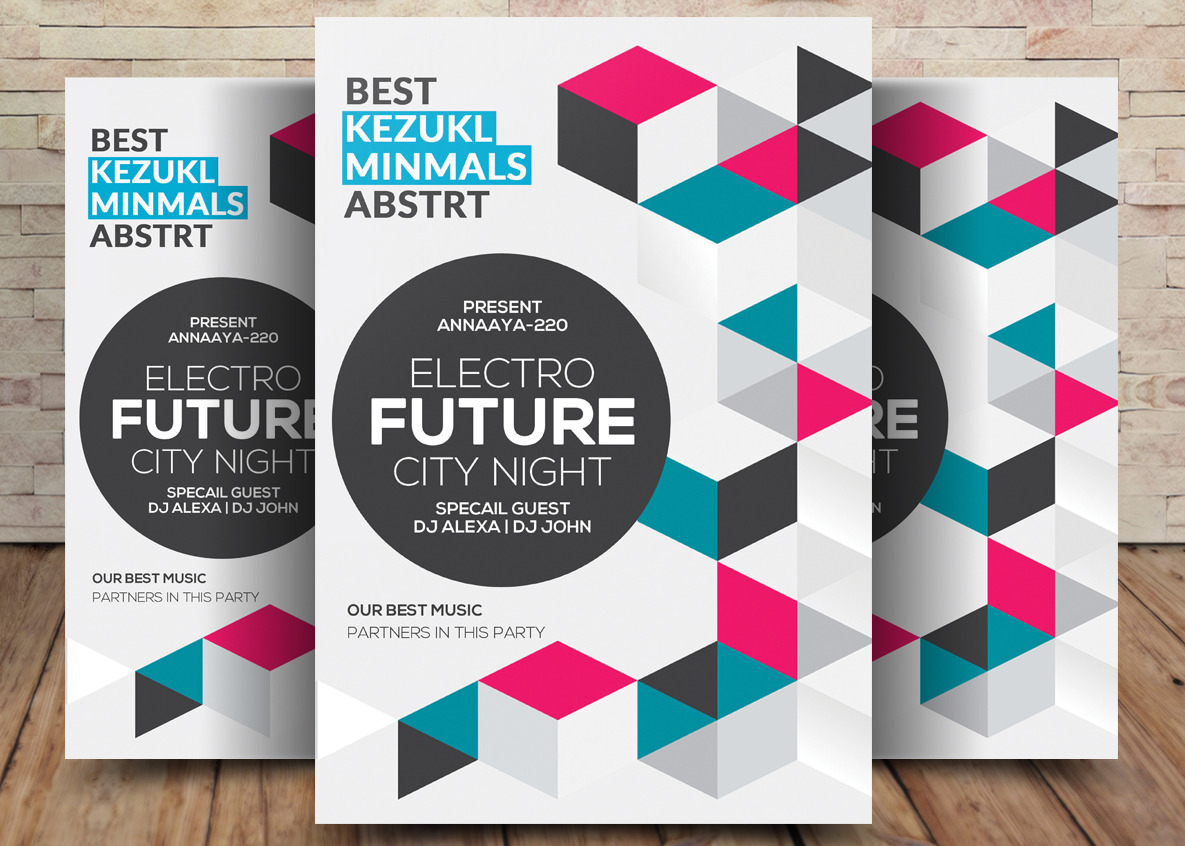 Electro Night Flyer Template, a Flyer Template by graphicforest ...