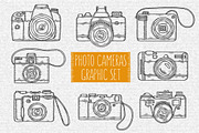 Photo Cameras Graphic Set, an Illustration by Chelovector