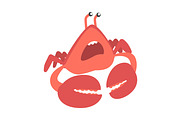 Red Crab Character as Aquatic, an Animal Illustration by TopVectors