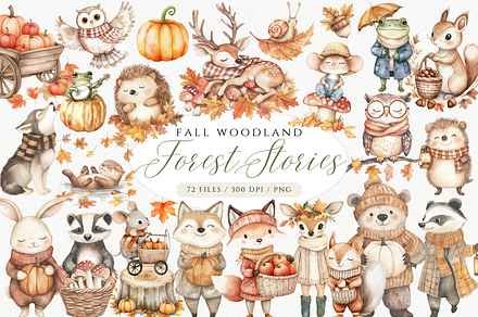 Woodland Whimsy 2 .PNG Clip Art Set, an Animal Illustration by ...