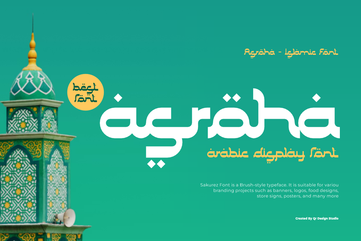 Asroha - Arabic & Islamic Font, a Sans Serif Font by QR Design Studio
