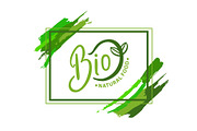 Bio Natural Food Organic Logo with, a Food Illustration by robuart