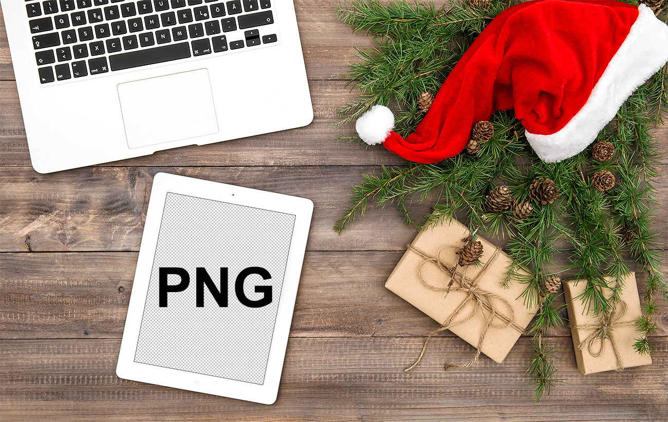 Office desk Christmas decoration PNG, a Household Mockup by LiliGraphie