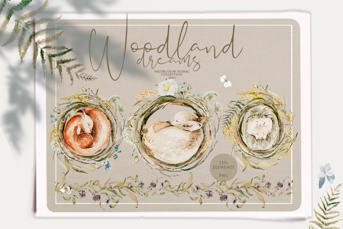 Sleeping baby animals Woodland, an Animal Illustration by 60secondsArt