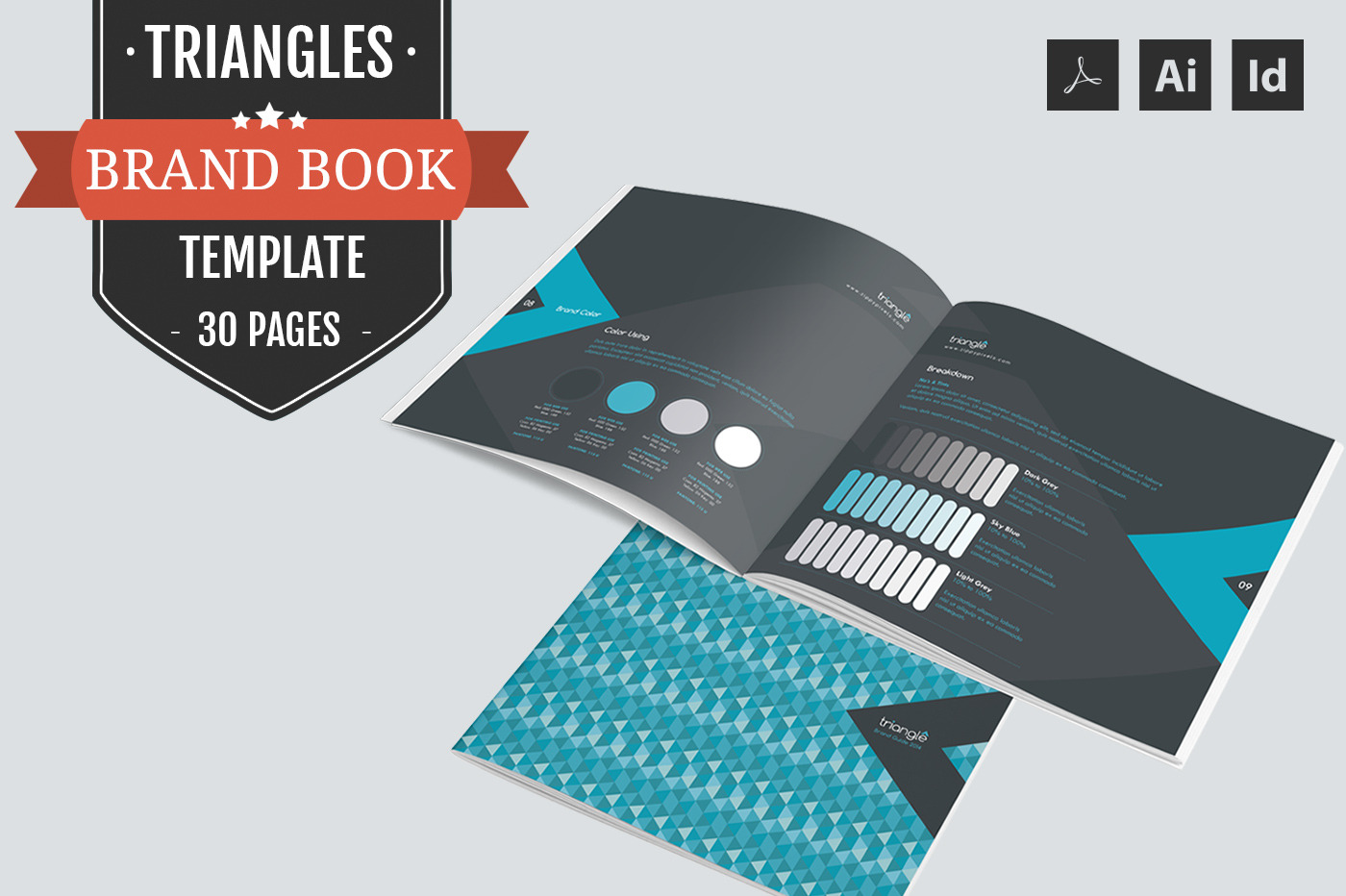 Triangles-Brand Guidelines Template, a Brochure Template by ZippyPixels