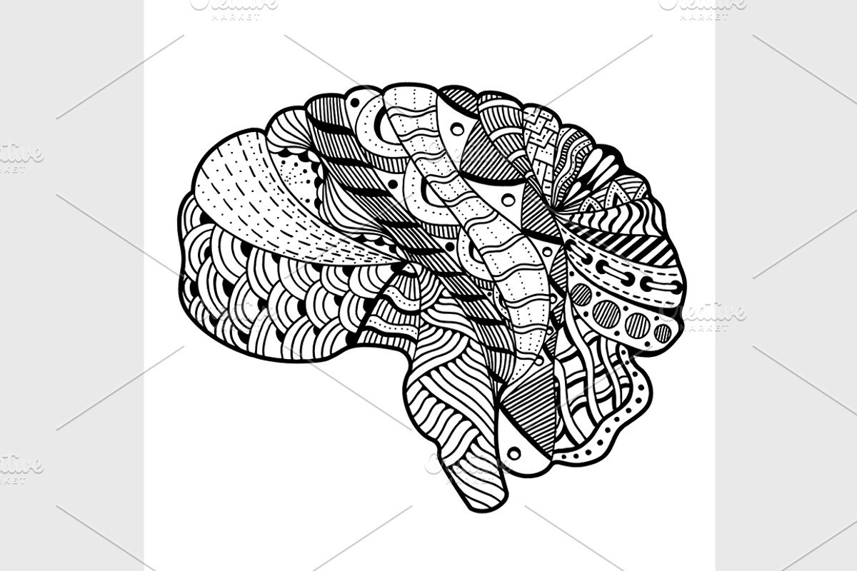 Vecctor Human Brain doodle, a Person Illustration by IllustrationArtShop
