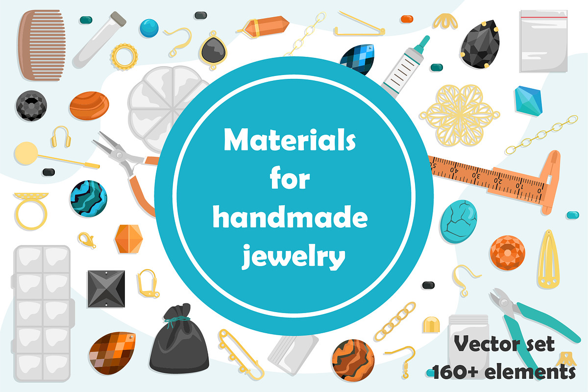 Materials for handmade jewelry, a Decorative Illustration by Art.Talya