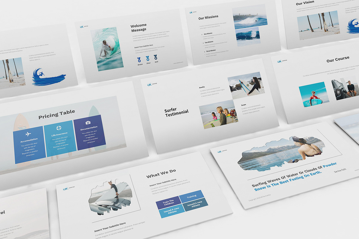 Surfing Powerpoint Template, a Presentation Template by Formatika Studio