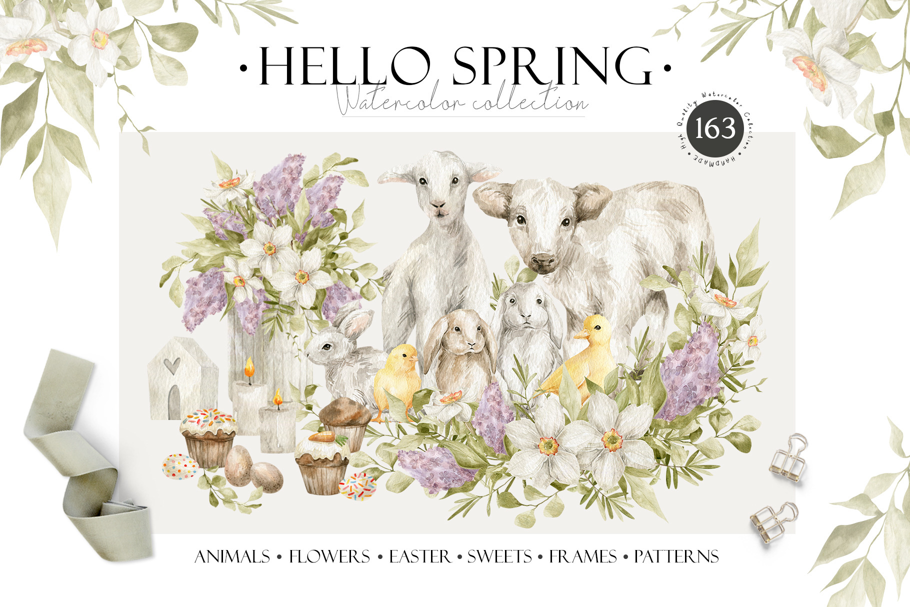 Watercolor Spring Easter Animals, an Animal Illustration by Kreker Kate