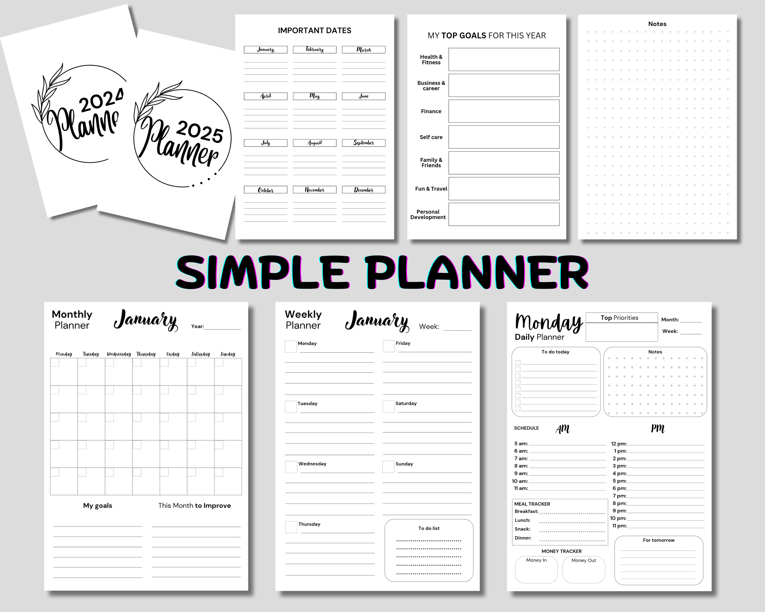 SIMPLE PLANNER TEMPLATE, a Design Template by EffahArt