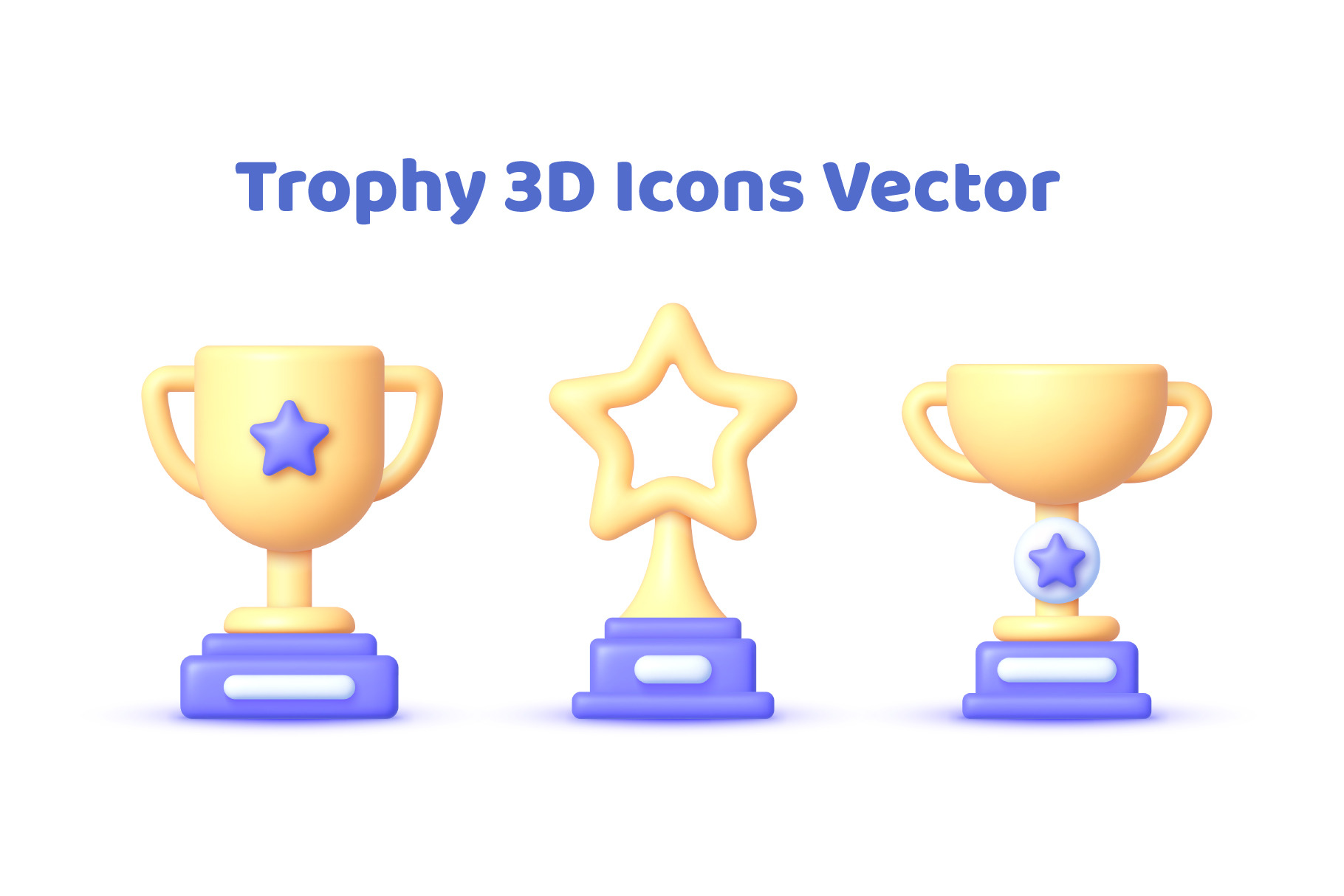 Trophy 3D Set Vector, an Education Illustration by Soifer Design