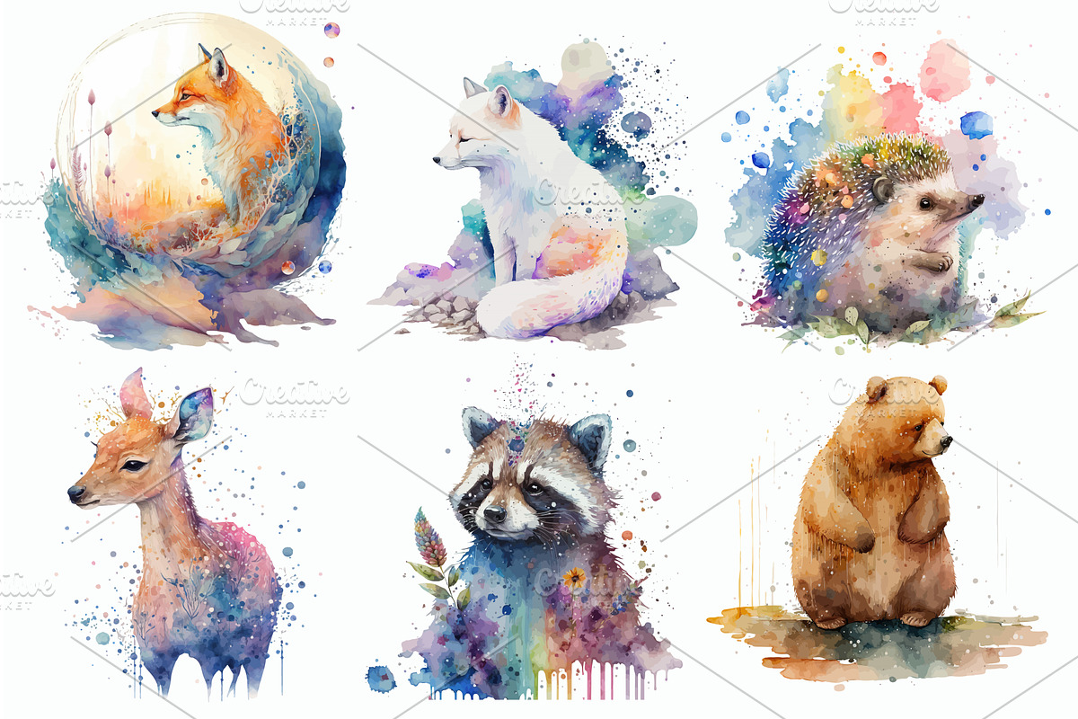 Safari Animal set Brown bear, fox, an Illustration by ZinetroN