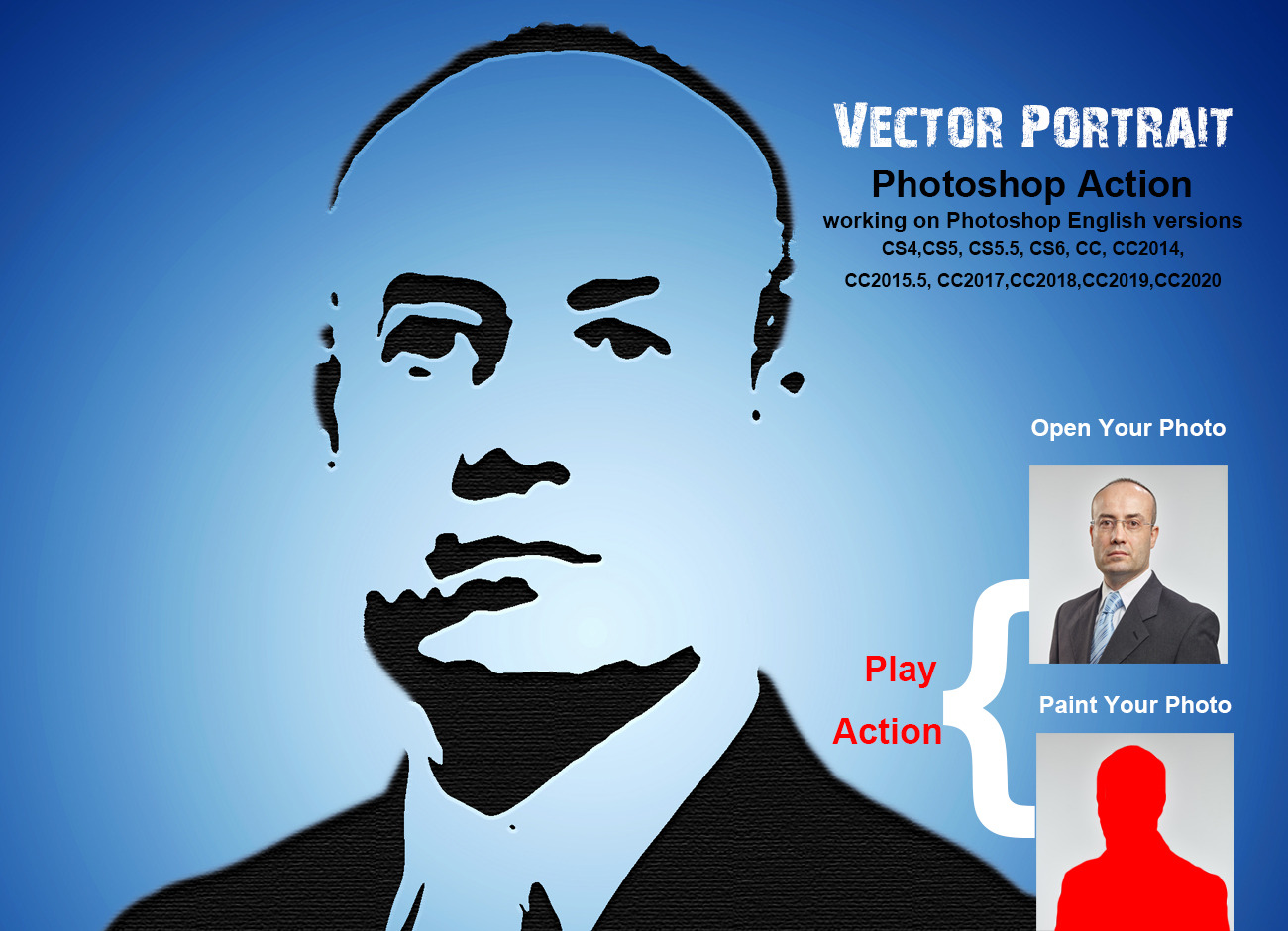 Vector Portrait Photoshop Action, an Action Add-On by Studio Retouch