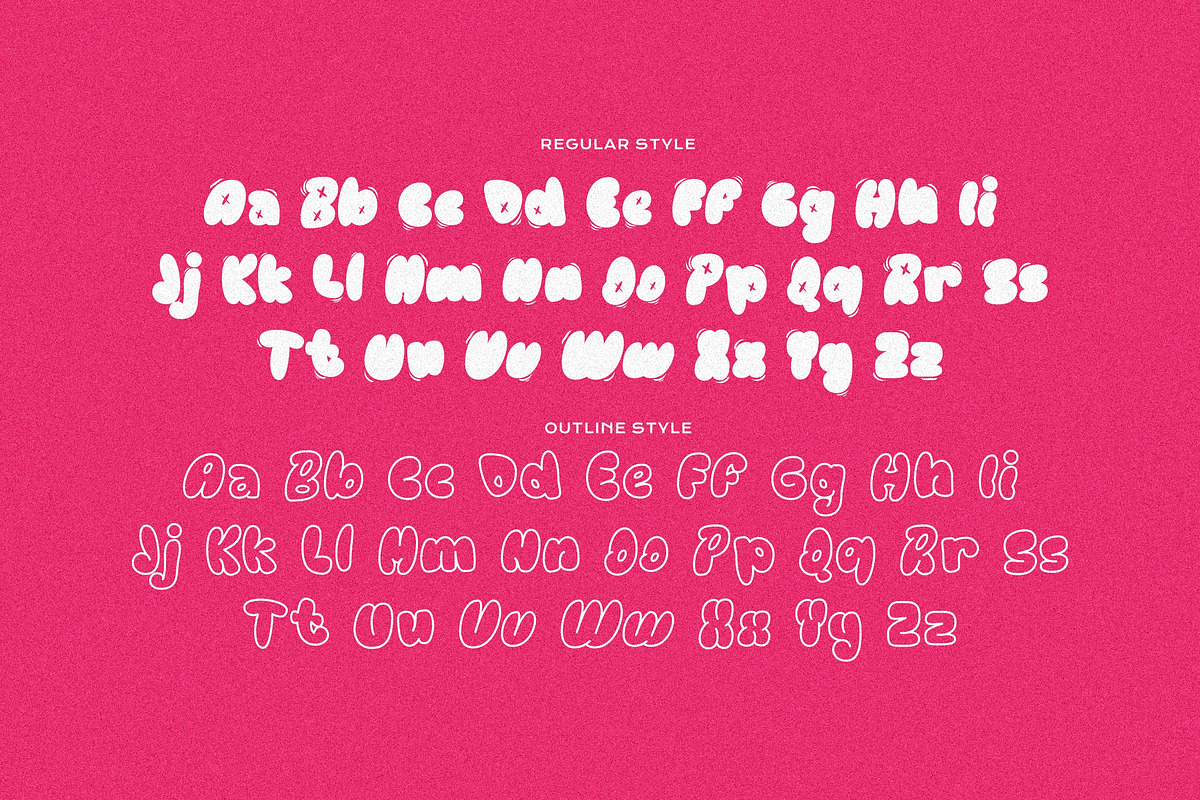 Pinky Funky - Bubble Graffiti Font, a Handwritten Font by Imoodev