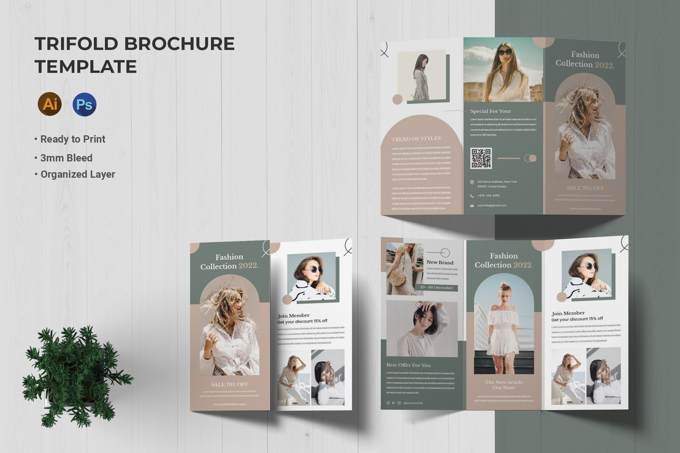 Fashion Collection Trifold Brochure, a Brochure Template by AQR Studio