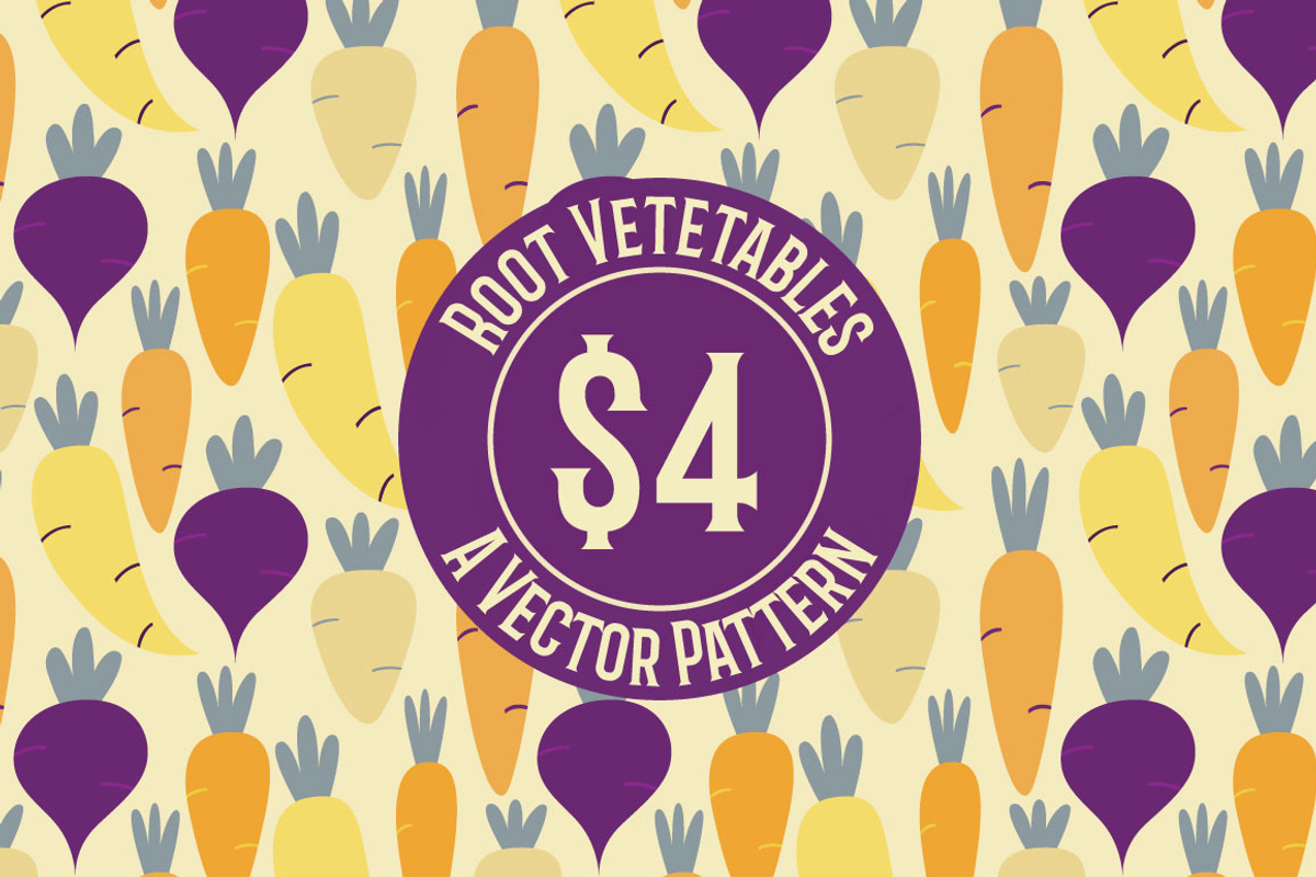 Root Vegetables Repeat Patterns, a Pattern Graphic by K McCormack Designs