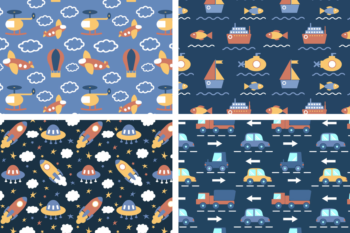 Baby Boy Seamless Patterns, a Pattern Graphic by LarysaZabrotskaya