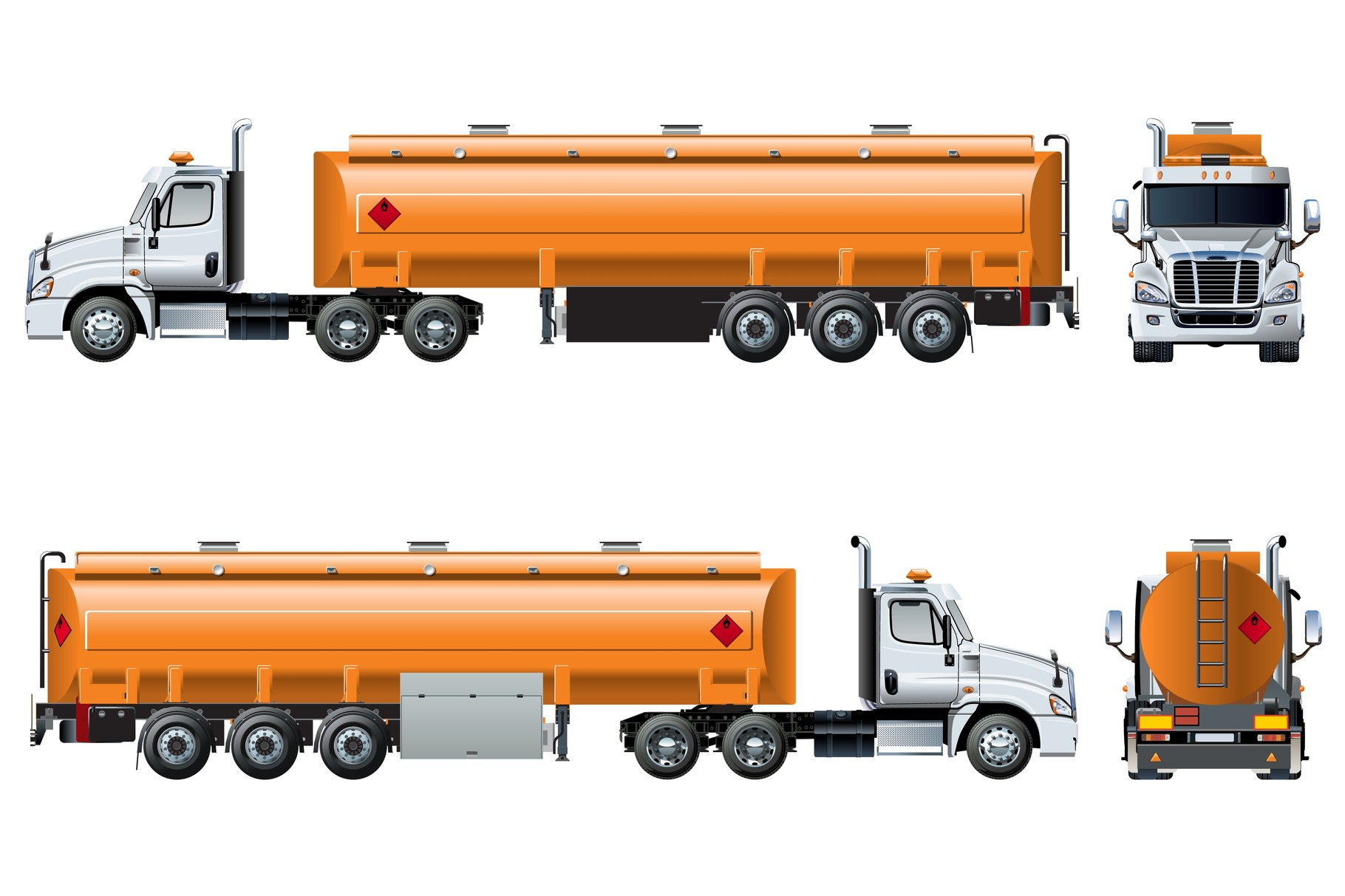 Vector realistic tanker truck template isolated on white, a Mockup by ...