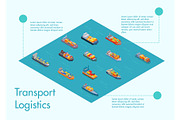 Freight sea transport infographics, a Technology Illustration by KitVector