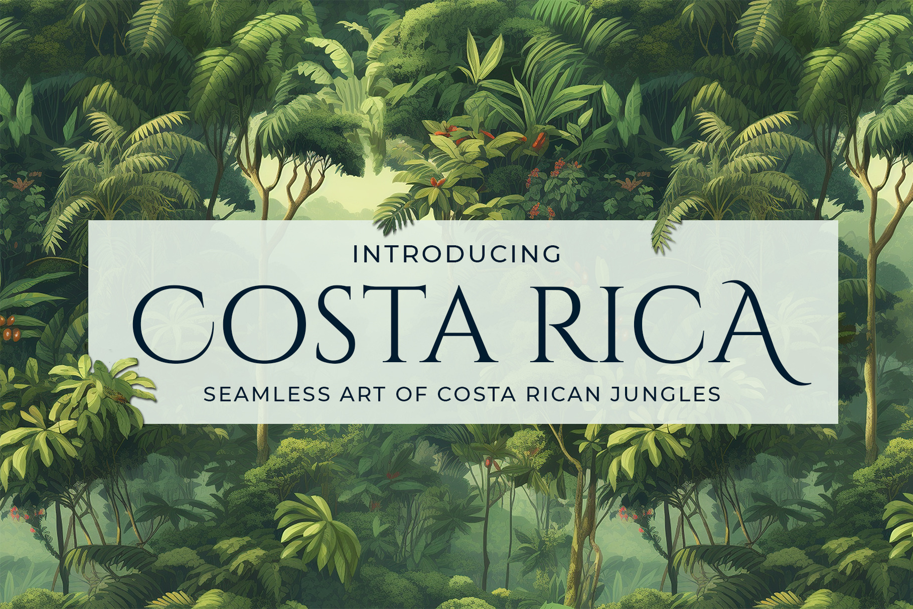 Costa Rica - Seamless Jungle Pattern, a Pattern Graphic by Pixel ...