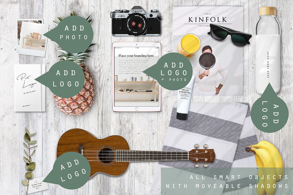 SUMMER SCENE CREATOR BRANDING MOCKUP, a Product Mockup by Tropical Type