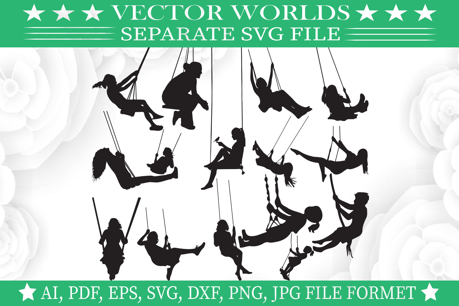 Swinging Woman Svg, Swinging Svg, an Object Graphic by VectorWorlds
