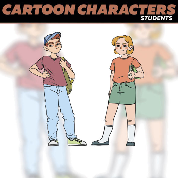 Students Cartoon Characters, a Person Illustration by Shurka | Creative ...