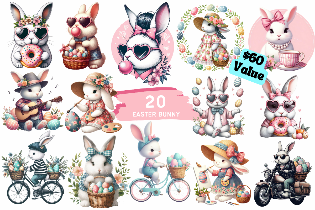 Easter Bunny Bundle - 20 PNG