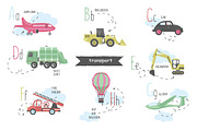 Vector A-Z transport alphabet | Education Illustrations ~ Creative Market