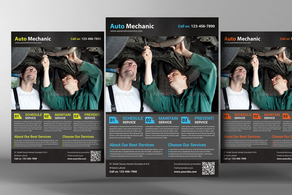Auto Mechanic Flyer Template, a Flyer Template by graphicforest