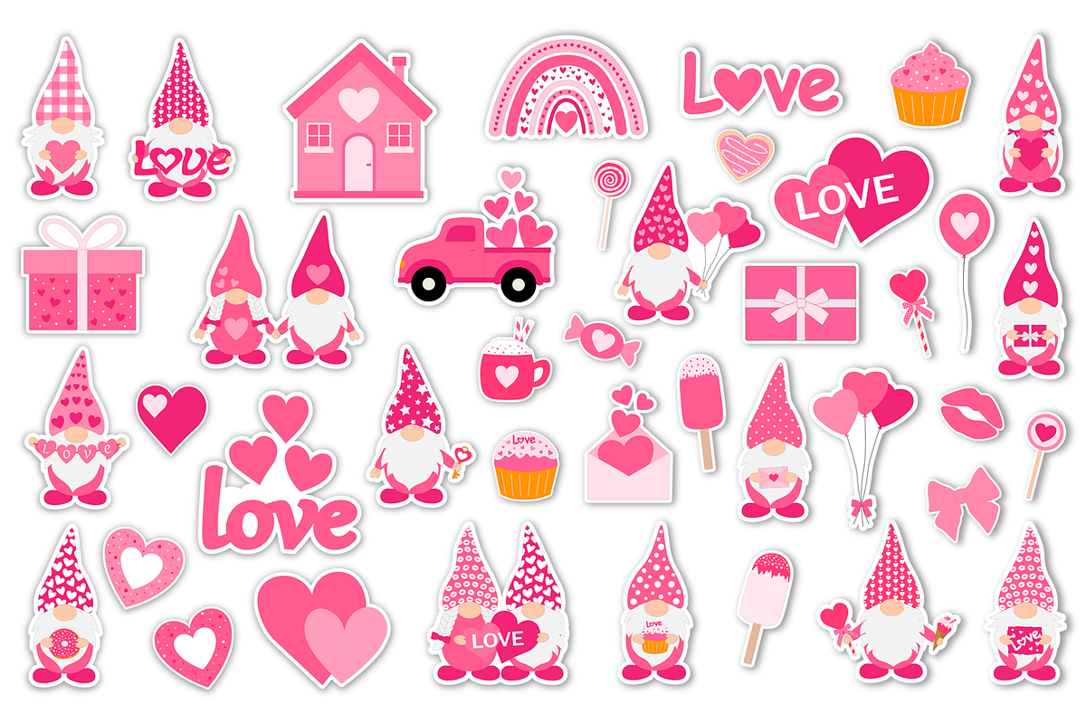 Valentine's Gnomes Stickers bundle, an Illustration by IrinaShishkova