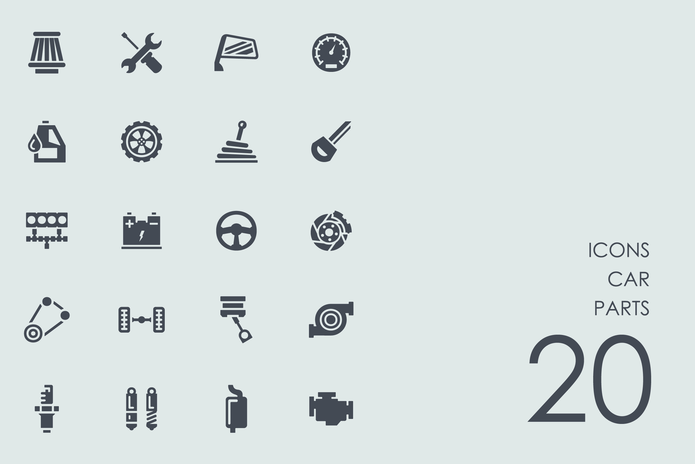 Сar parts icons, an Icon by Palau | Creative Market