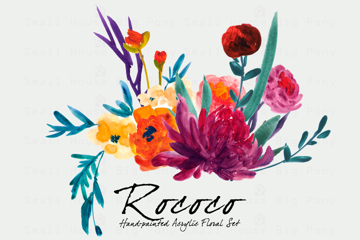 Rococo - Watercolor Clip Art, an Illustration by SmallHouseBigPony