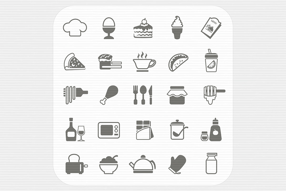 Food icons set, an Icon by Amornism | Creative Market