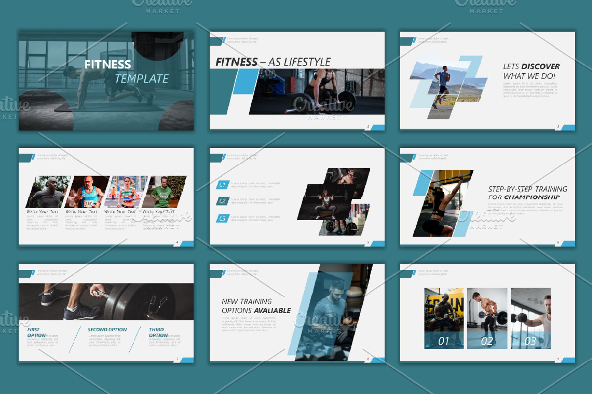 Fitness Powerpoint Animated Slides, a Presentation Template by alexdndz