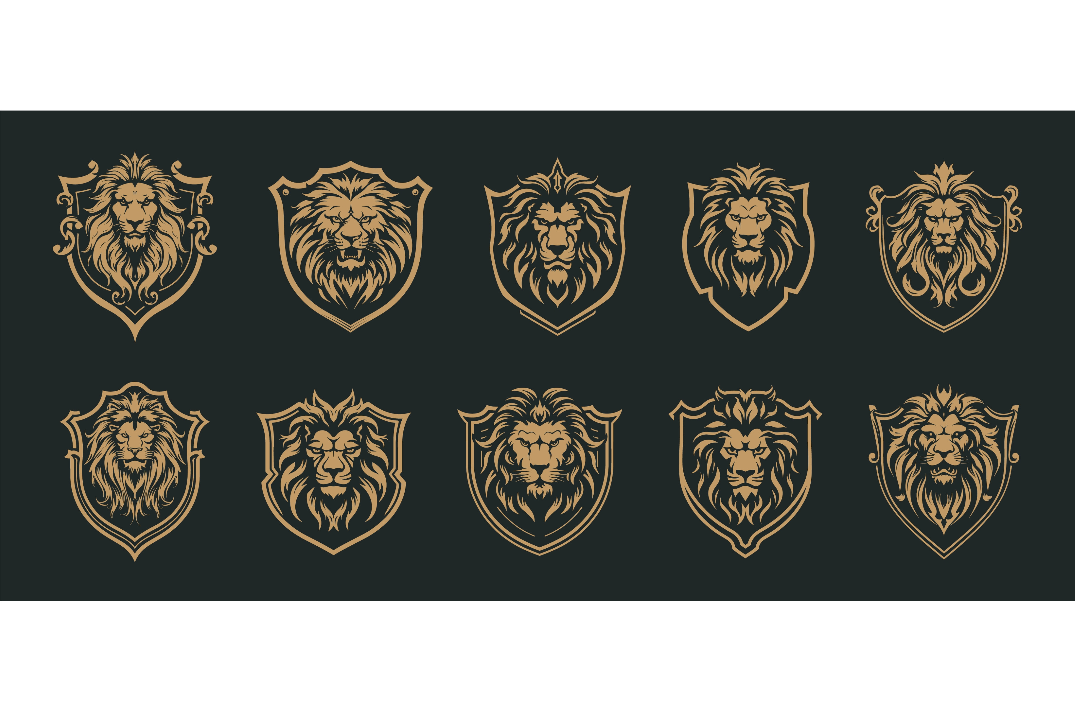Lions emblems. Heraldic lion king | Graphics ~ Creative Market