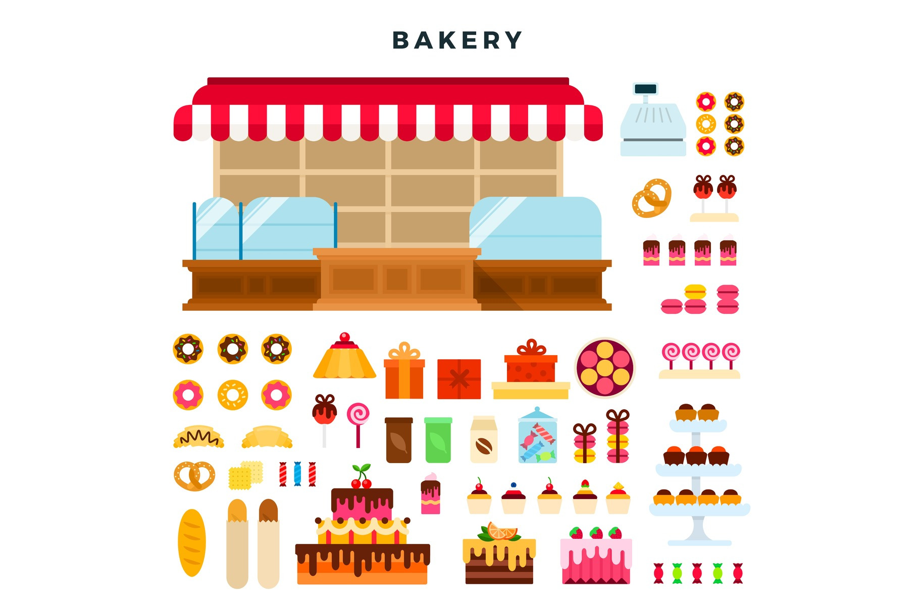Confectionery counter and bakery, a Food Illustration by Mountain Brothers
