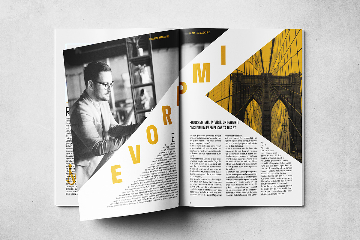 Business Magazine Layout, a Magazine Template by Grkic Creative