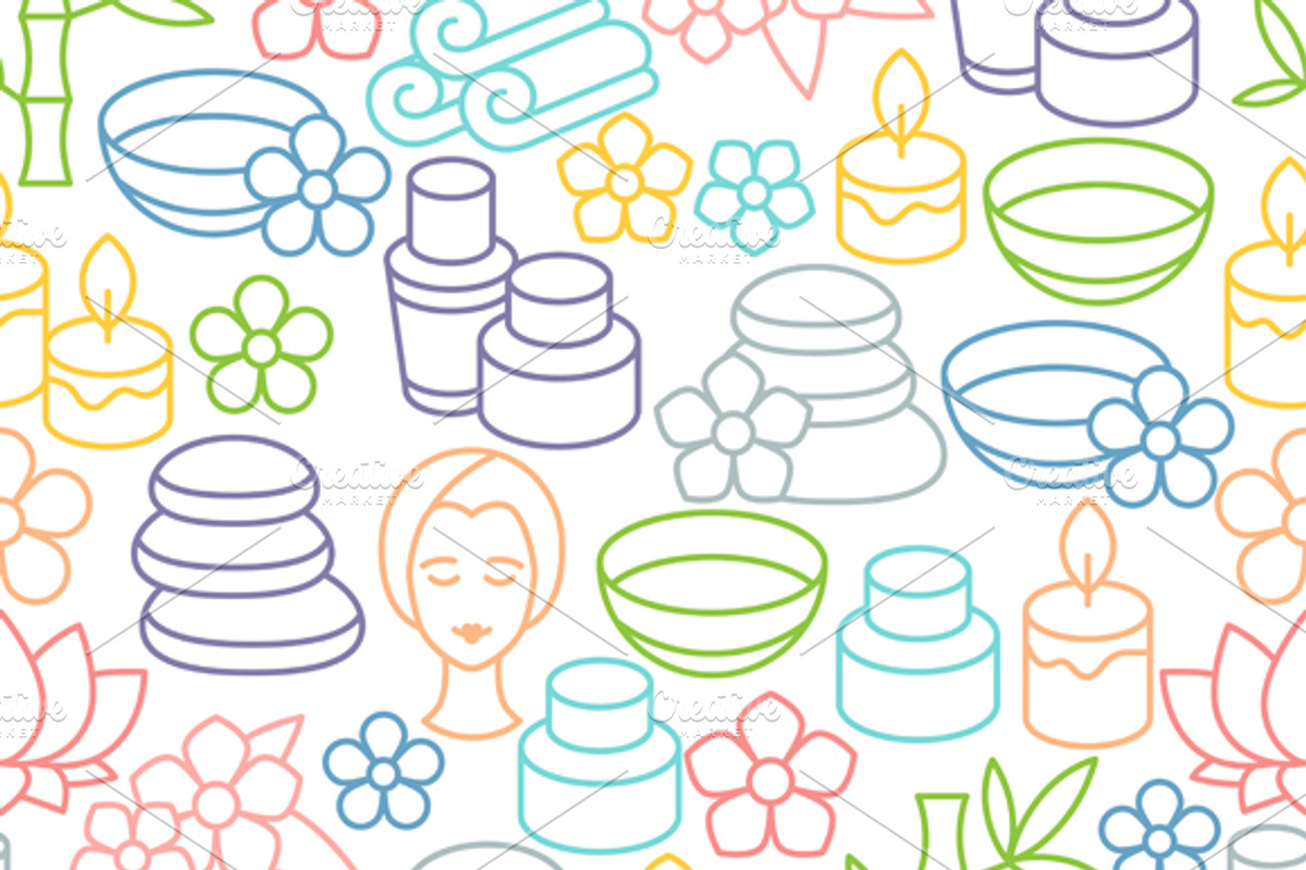 Spa seamless patterns., a Pattern Graphic by incomible | Creative Market