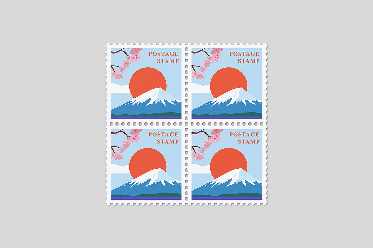Square Postage Stamp Mockup Bundles