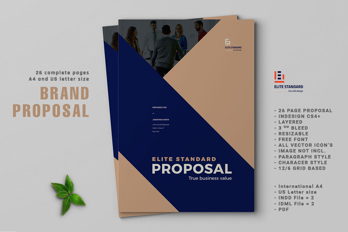 Proposal, a Brochure Template by Elite_Standard | Creative Market