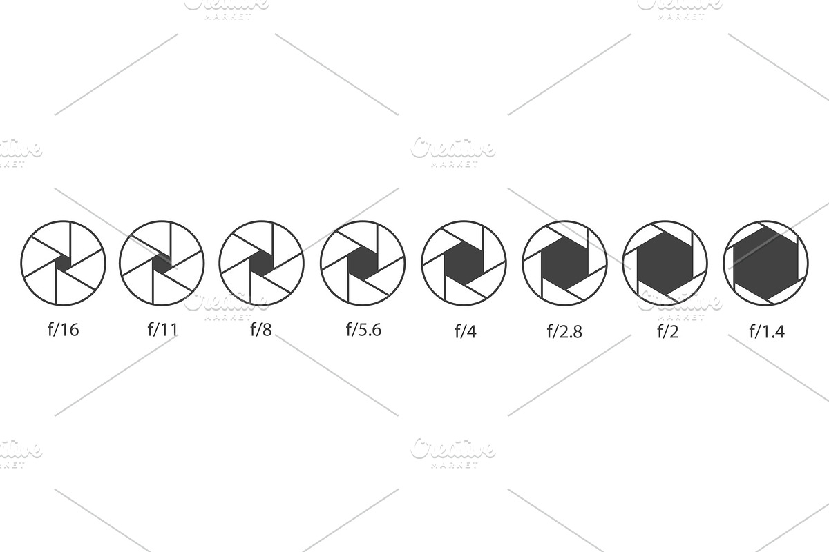 Camera shutter aperture iso., an Object Illustration by HAPPY VECTOR