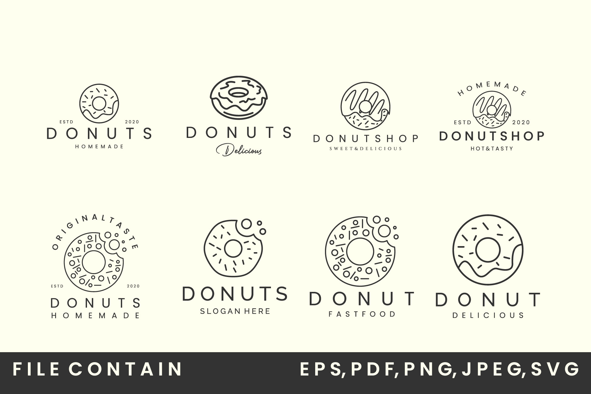 bundle logo doughnut with linear | Creative Market