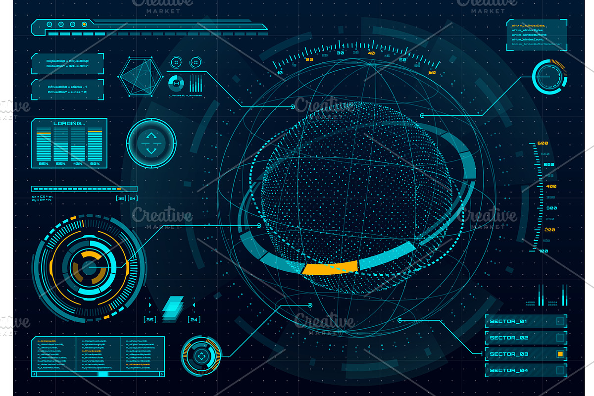 HUD infographic, dashboard panel, a Technology Illustration by Vector ...