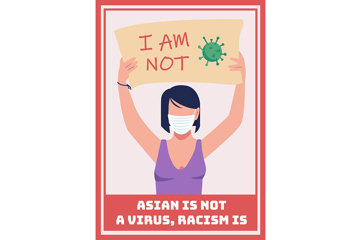 Asian is not virus poster template, an Illustration by The img ...
