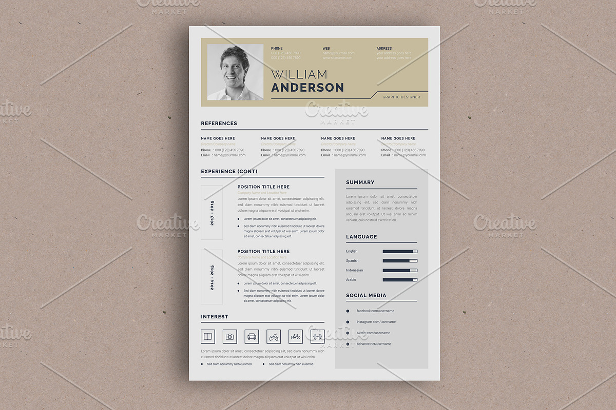 Resume Template | CV Design | 3 Page, a Resume Template by Alice_s